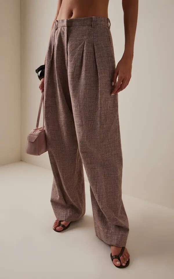 Rachel Comey Walford Pleated Linen-cotton Pants