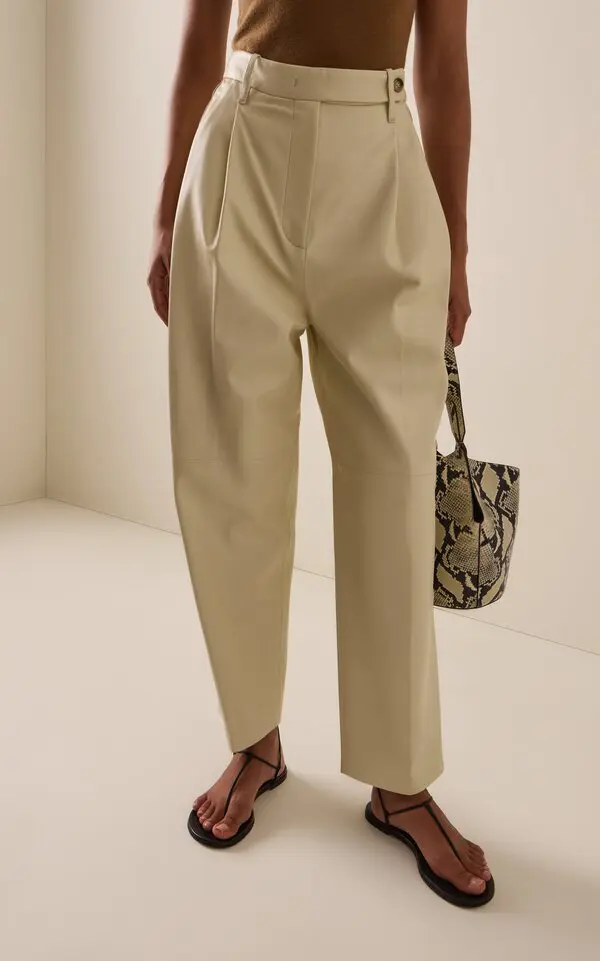 Co Pleated Leather Pants