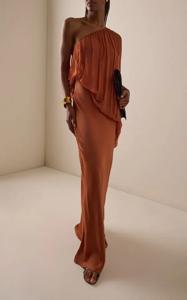 THIRD FORM Exclusive Solstice One-shoulder Satin Maxi Dress