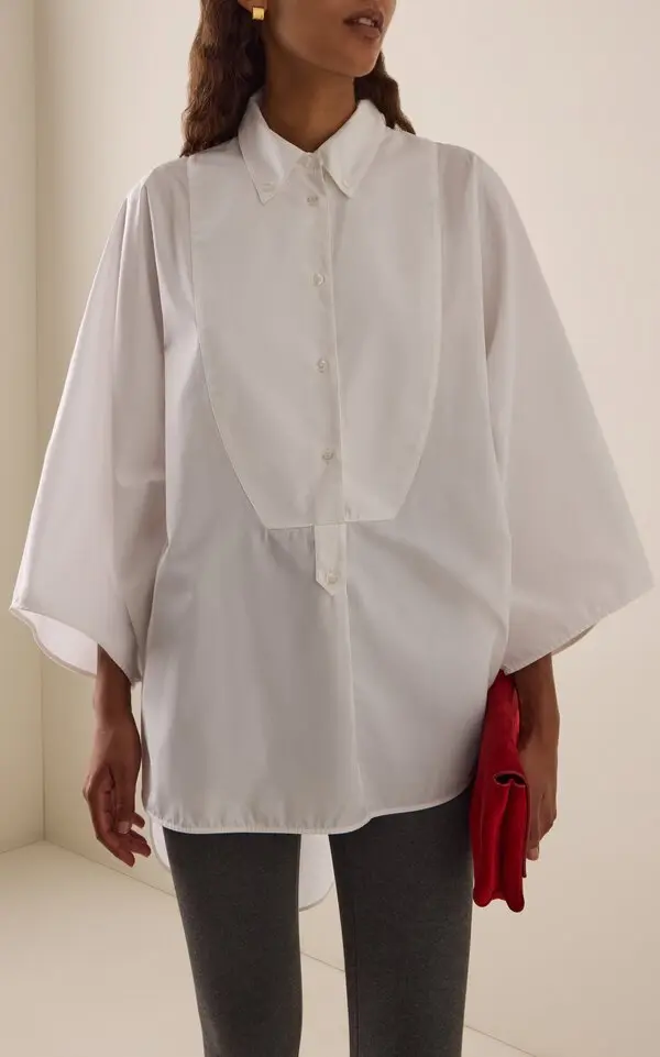 Co Long Cotton Poplin Tunic Top