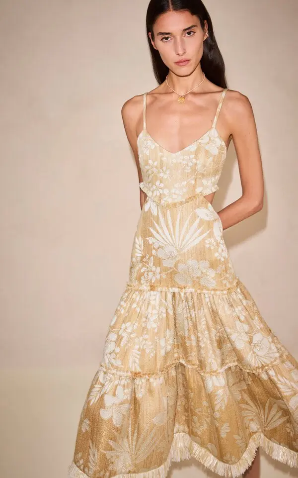 Alexis Sonora Cotton-blend Midi Dress - Nude