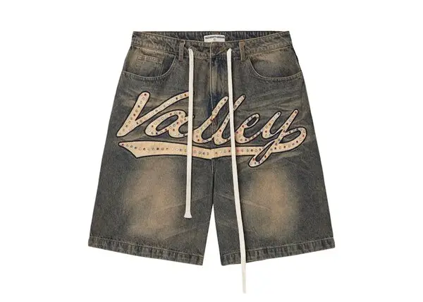 VALE FOREVER Embellished Denim Shorts