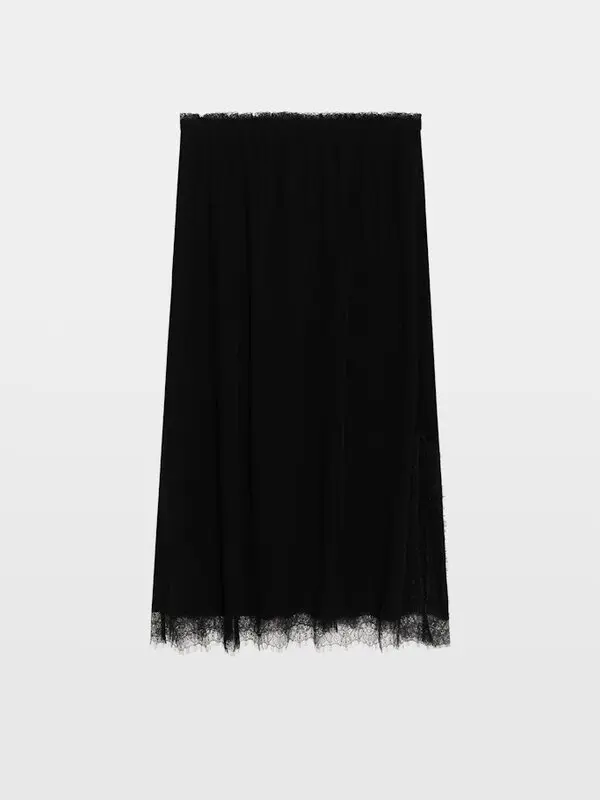 Zadig&Voltaire Jarvis Midi Skirt With Lace Detail - Black