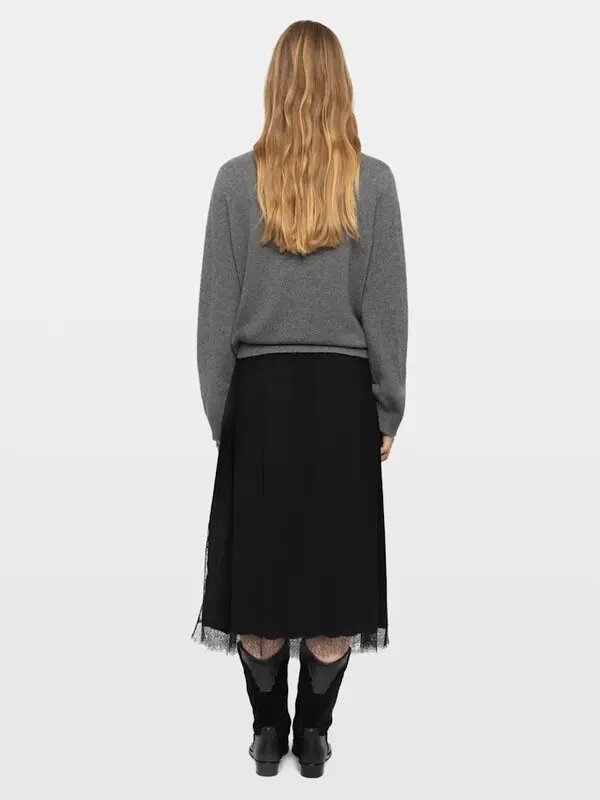 Zadig&Voltaire Jarvis Midi Skirt With Lace Detail - Black