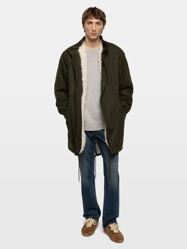 Zadig&Voltaire Waxed Cotton Parka With Faux Fur Lining And Stand Collar