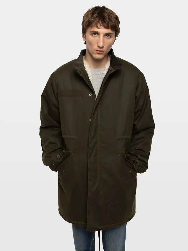 Zadig&Voltaire Waxed Cotton Parka With Faux Fur Lining And Stand Collar