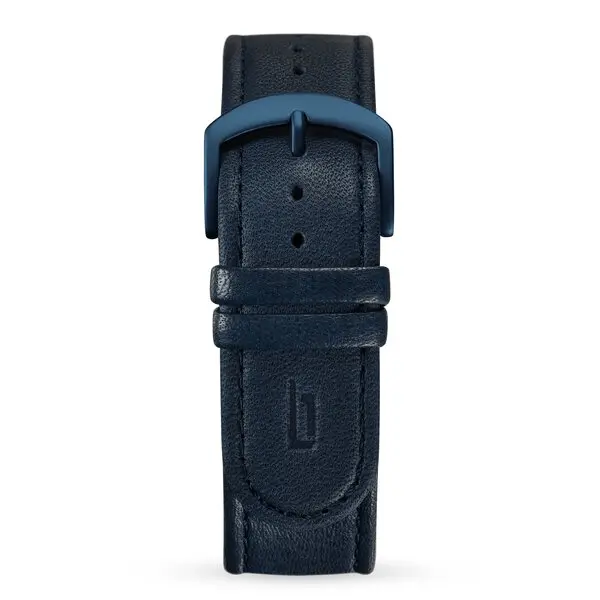 Lilienthal Berlin Leather Dark Matte Strap - Blue