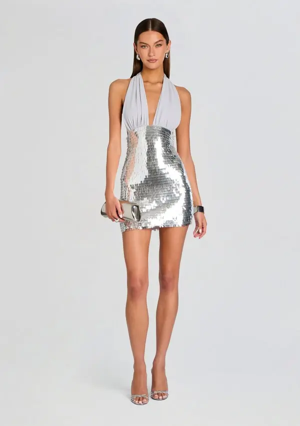 Retrofete Hepburn Sequin Dress - Greige