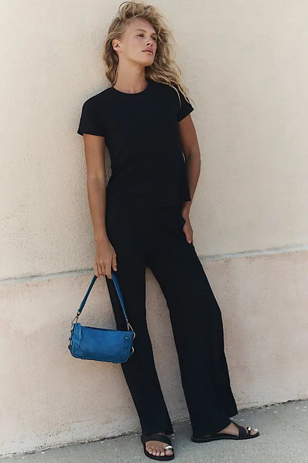 Free People Peplum Tee And Flare Pant Set