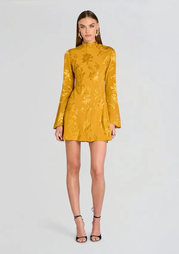 Hemant & Nandita Xyra Biased Mini Dress - Gold