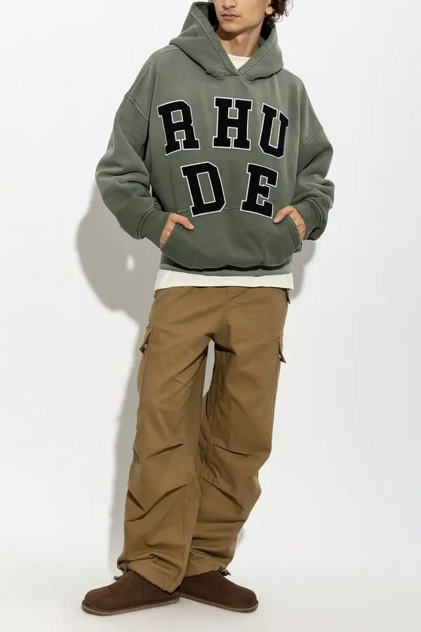 Rhude Logo Terry Applique Hoodie