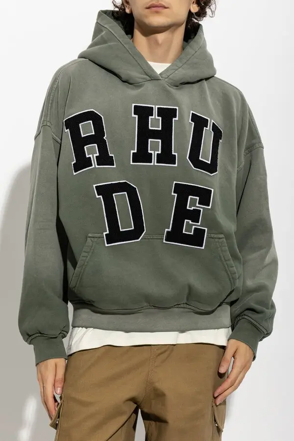 Rhude Logo Terry Applique Hoodie
