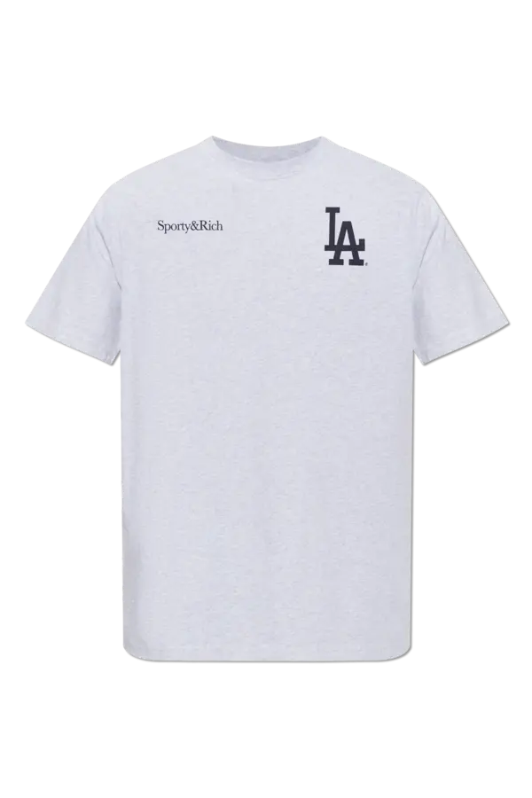 SPORTY & RICH S&r X La Dodgers Cotton T-shirt - Grey