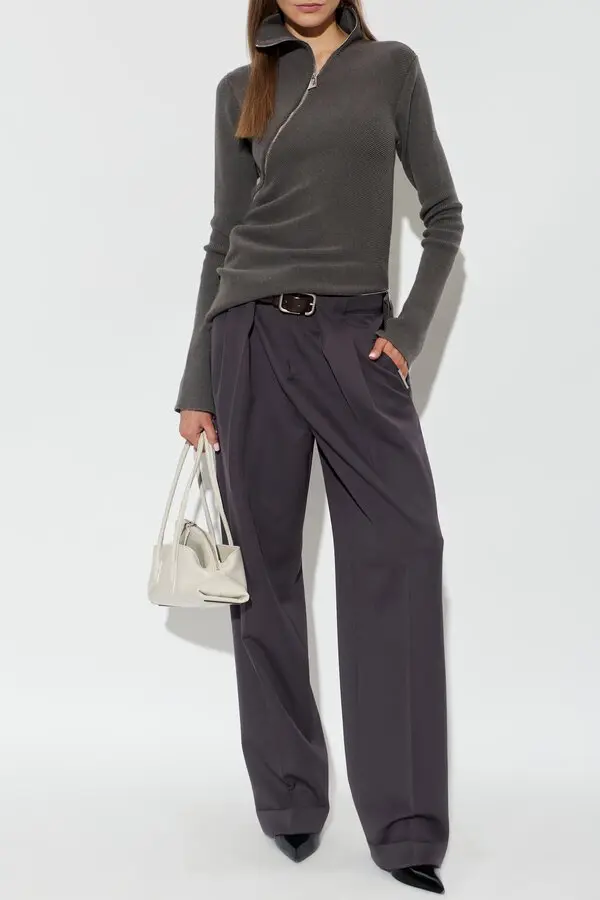 Attico Turtleneck Sweater With Decorative Zippers