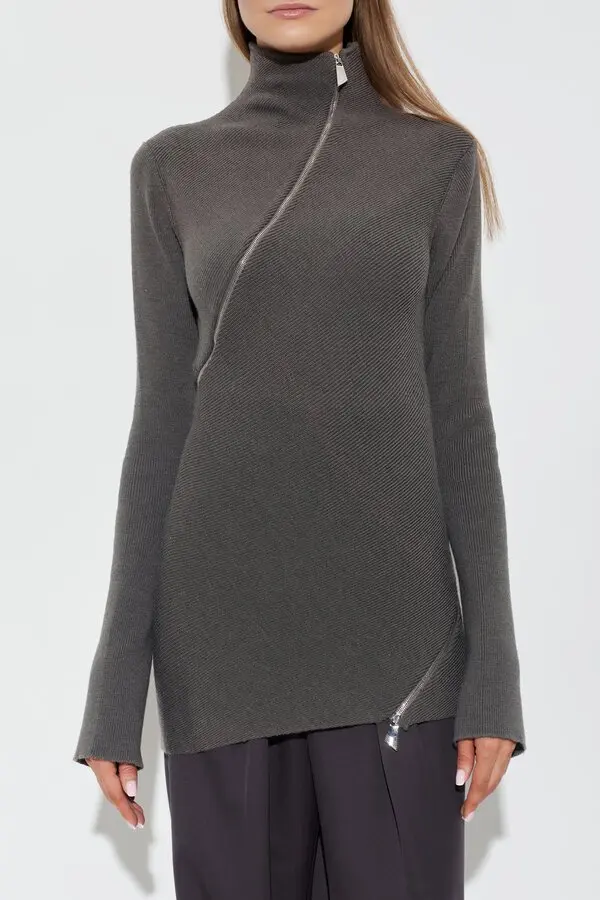 Attico Turtleneck Sweater With Decorative Zippers