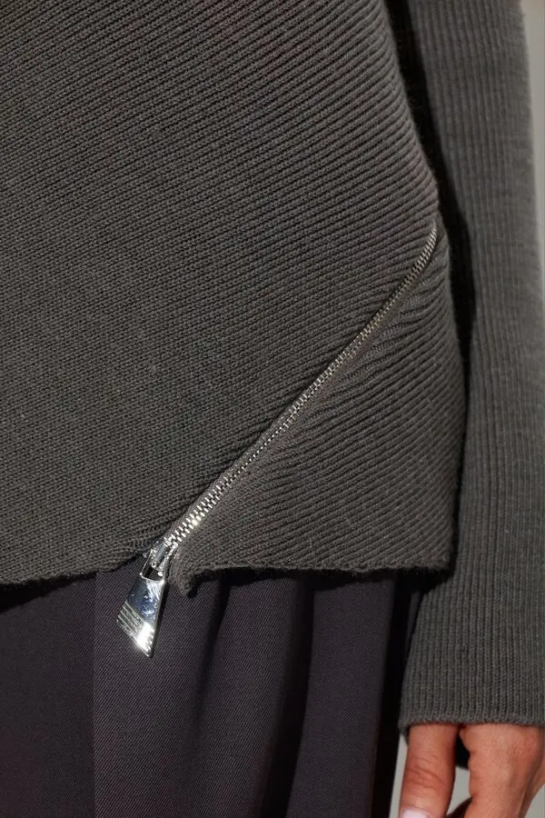 Attico Turtleneck Sweater With Decorative Zippers
