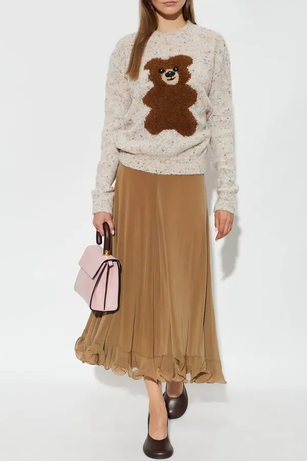 Moschino Sweater With Bear Motif - Cream