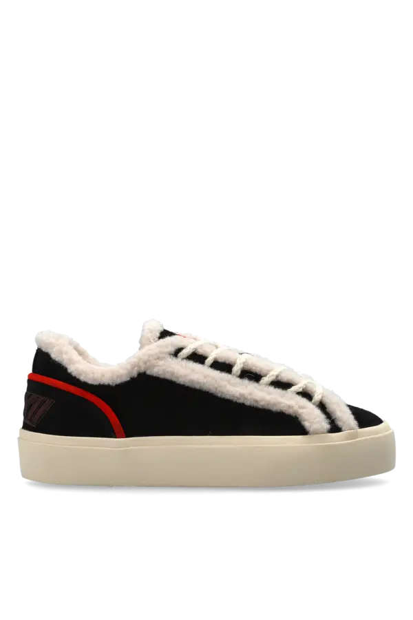 Inuikii Lila Shearling Lace Up' Suede Sneakers - Black
