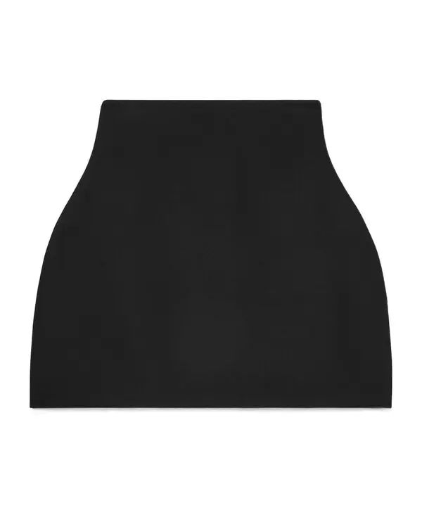 Celine Mini Skirt In Wool And Silk Cady - Black
