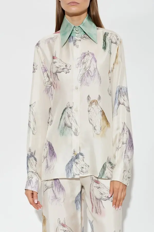 Moschino Silk Shirt With Print