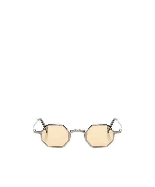KUBORAUM Hammered Octagonal Sunglasses - Silver