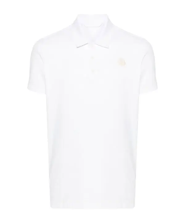 Moncler Logo-patch Cotton Polo Shirt - White
