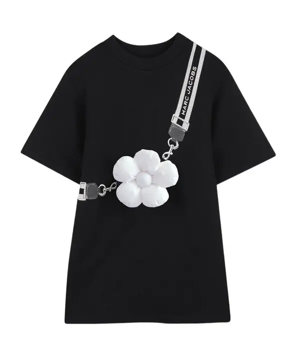 Marc Jacobs Short Sleeve Dress With Flower Appliqu