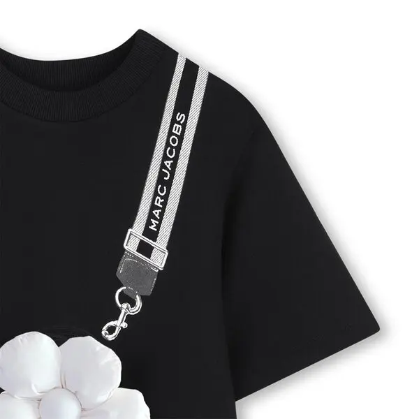Marc Jacobs Short Sleeve Dress With Flower Appliqu