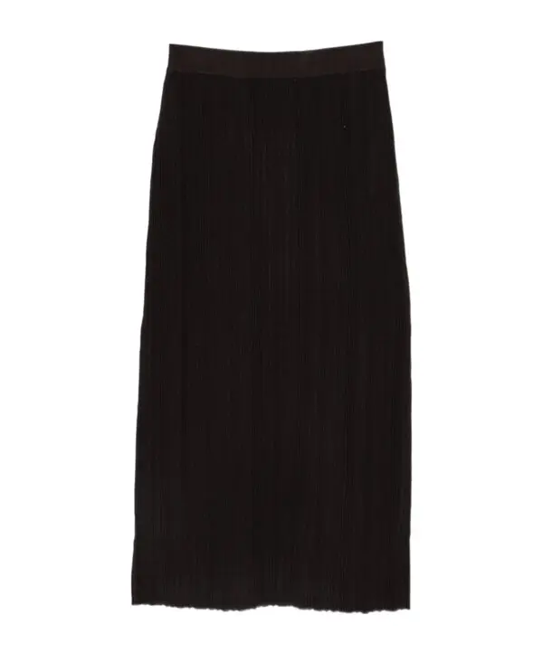 ALYSI Ribbed Knit Skirt With Vertical Stripes