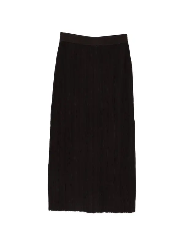 ALYSI Ribbed Knit Skirt With Vertical Stripes