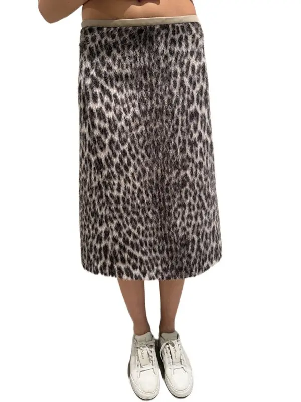 Max Mara Animal Print Midi Skirt