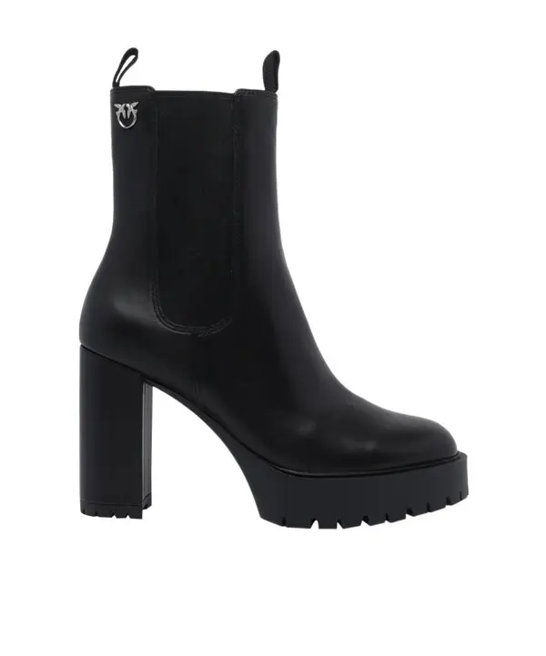 Pinko Leather Platform Ankle Boots