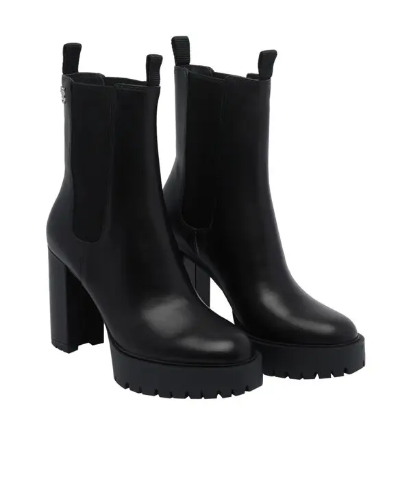 Pinko Leather Platform Ankle Boots