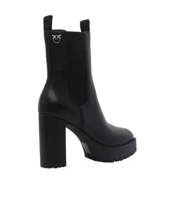 Pinko Leather Platform Ankle Boots