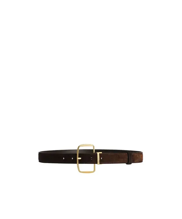 Dolce & Gabbana Suede Belt With Buckle Detail - Brown