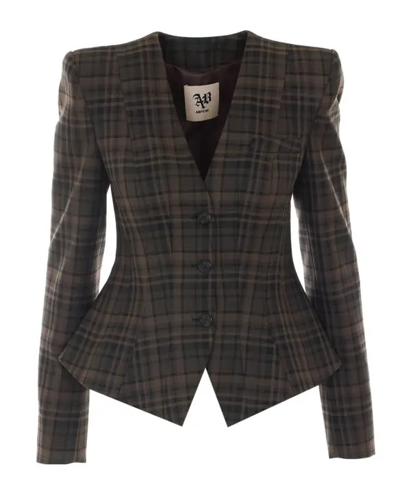 ANIYE BY Checked Peplum Blazer