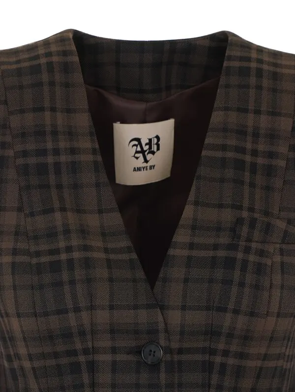 ANIYE BY Checked Peplum Blazer