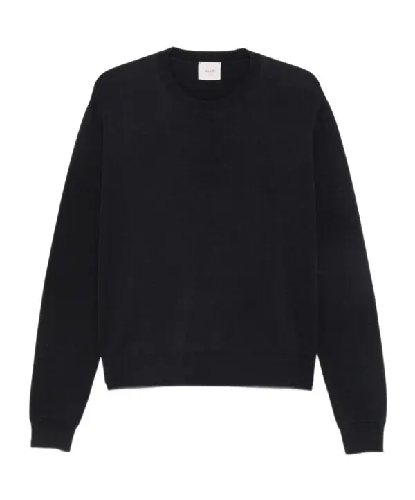ALYSI Knitted Crew-neck Sweatshirt - Blue