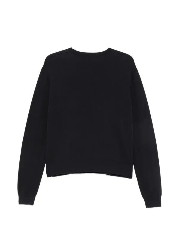 ALYSI Knitted Crew-neck Sweatshirt - Blue