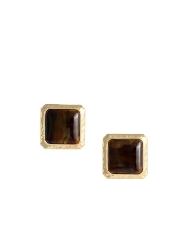 SELF-PORTRAIT Square Enamel Stud Earrings