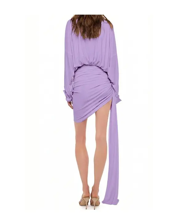 Norma Kamali Asymmetrical Gown With Pleated Details