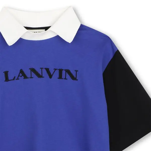 LANVIN Logo-embroidered Colour-block T-shirt