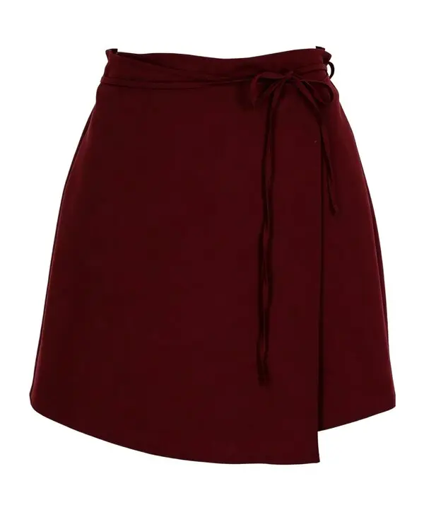 ALYSI Tie-waist Wrap Mini Skirt