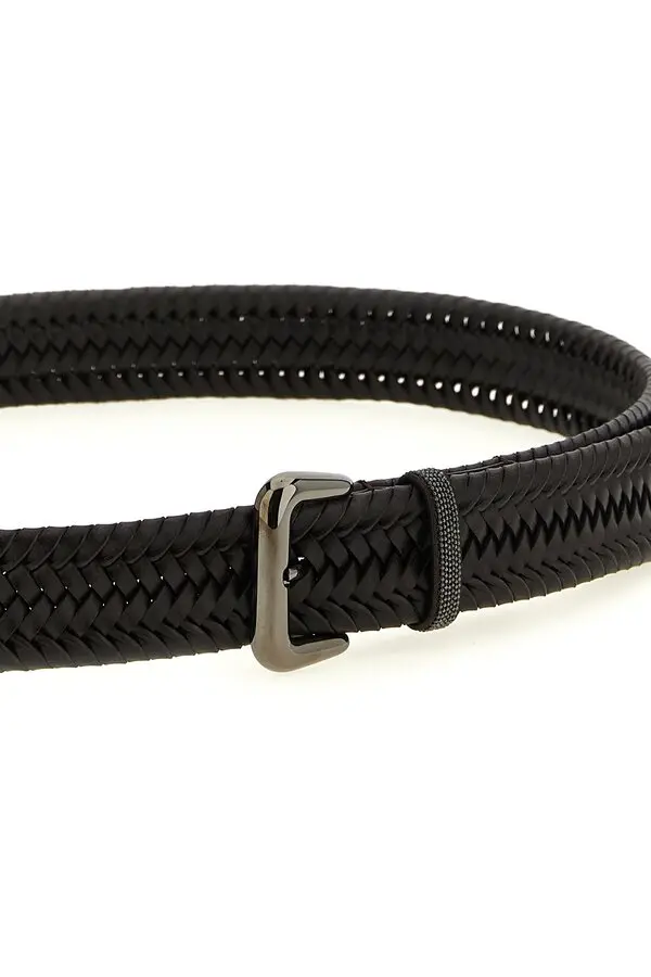 Brunello Cucinelli Stretch Braided Leather Belt