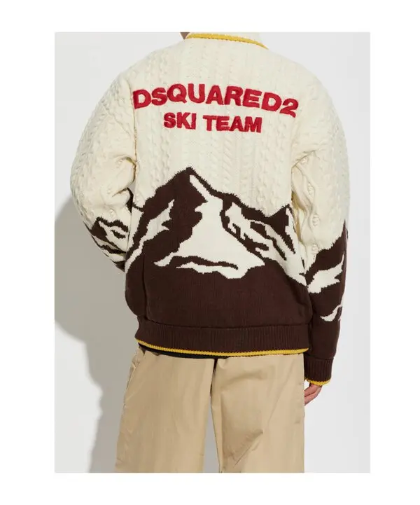 Dsquared2 Zip-up Cardigan With Ski Motif