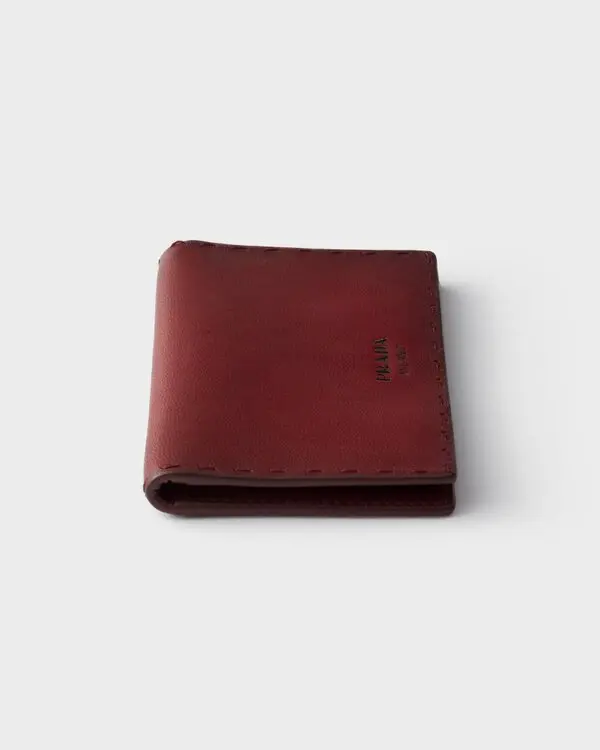 Prada Antiqued Leather Card Holder
