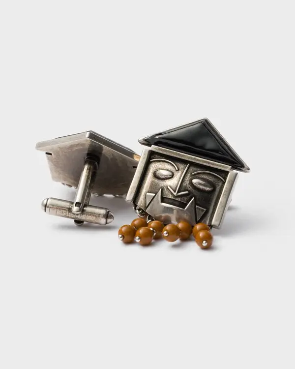Prada Resin And Metal Cufflinks
