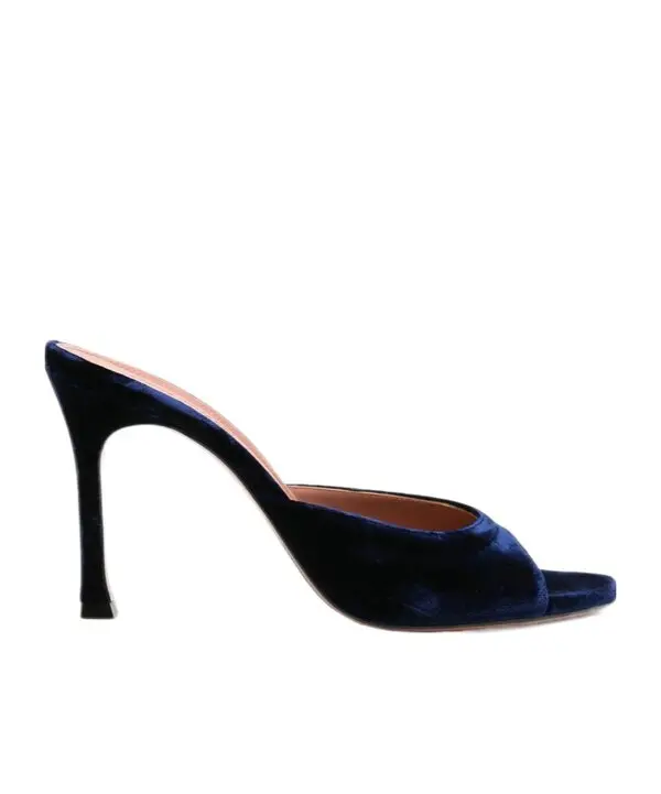 Amina Muaddi Round-toe High-heeled Sandals - Black