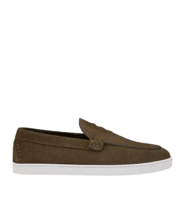 CHRISTIAN LOUBOUTIN Maison Suede Loafers With Embossed Logo And Rubber Sole