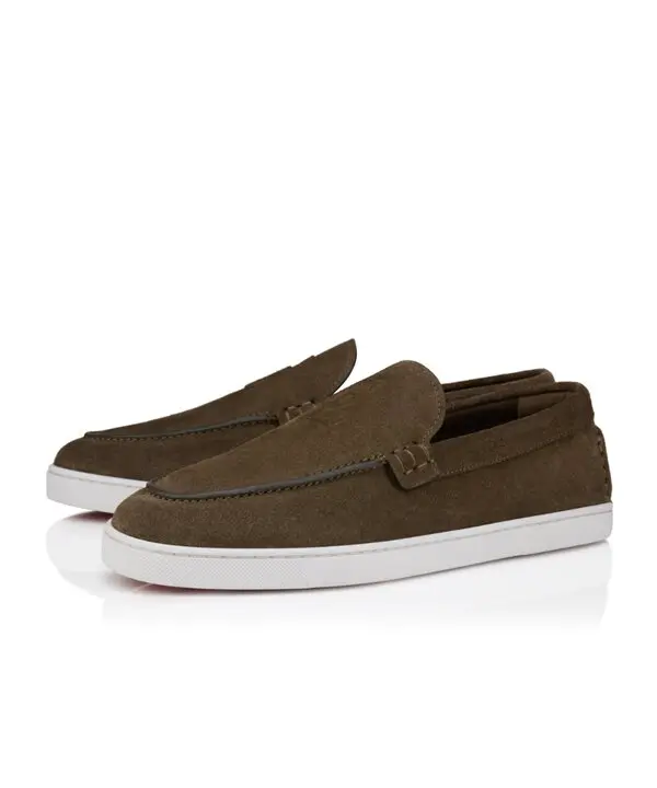 CHRISTIAN LOUBOUTIN Maison Suede Loafers With Embossed Logo And Rubber Sole